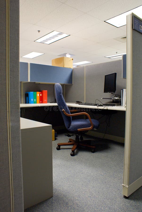 Beige Tan Generic Open Office Work Space Cubicals Stock Image - Image ...