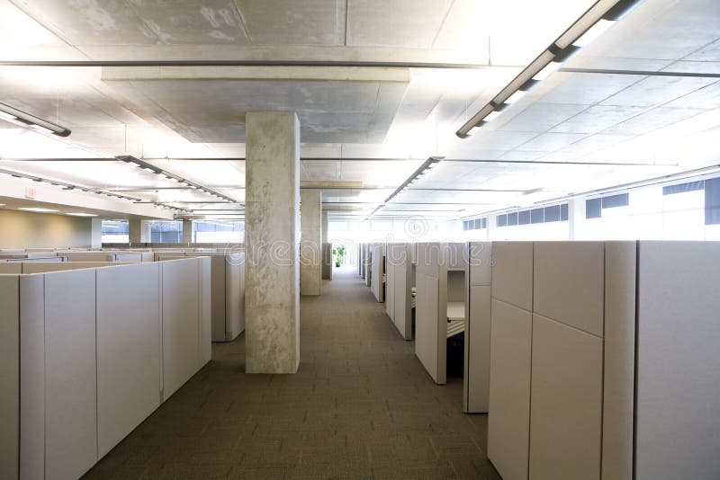 Cubicle Setup in a Modern Clean Office Setting. Stock Image - Image of ...