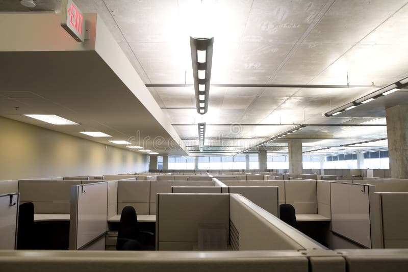 Cubicles In Clean Modern Office Stock Image - Image of working, worker ...