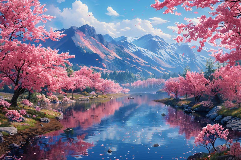 Cubism Art Style , Peter Sim S Illustration of Landscape and a River ...