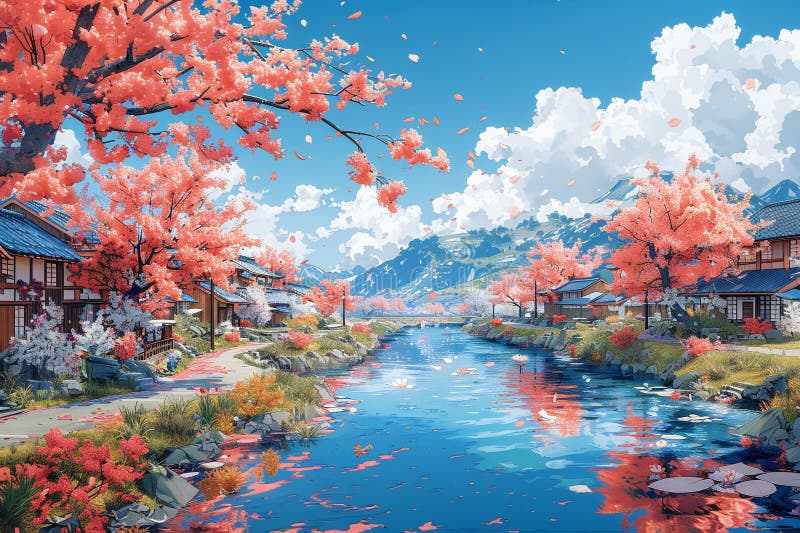 Cubism Art Style , Peter Sim S Illustration of Landscape and a River ...