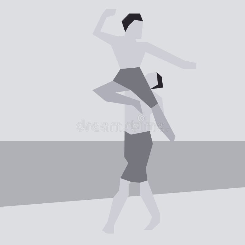 Cubism Dancing Poster stock illustration. Illustration of adult - 75068713