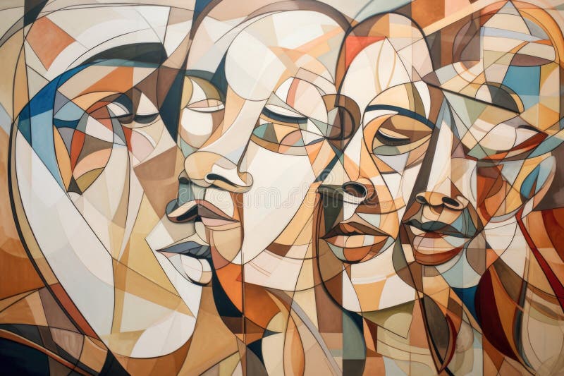 Cubism-inspired Art Piece with Geometric Shapes and Lines Stock ... Cubism-inspired Art Piece with Geometric Shapes and Lines Stock ...