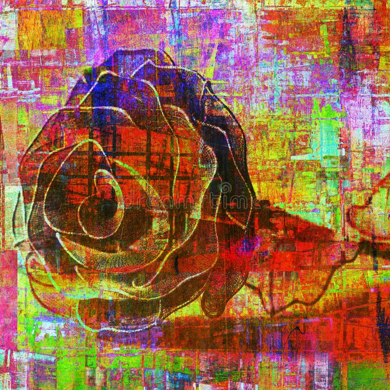 Cubism rose stock illustration. Illustration of colorful - 39306093