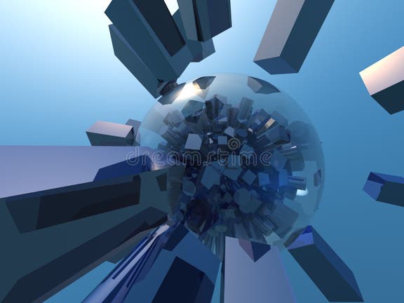 Cubismo azul D stock de ilustración. Ilustración de azul - 1905620