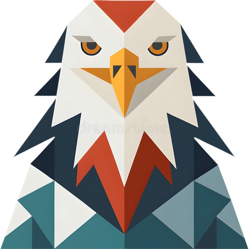 Cubist Bald Eagle Soars with Geometric Precision. Stock Illustration ...