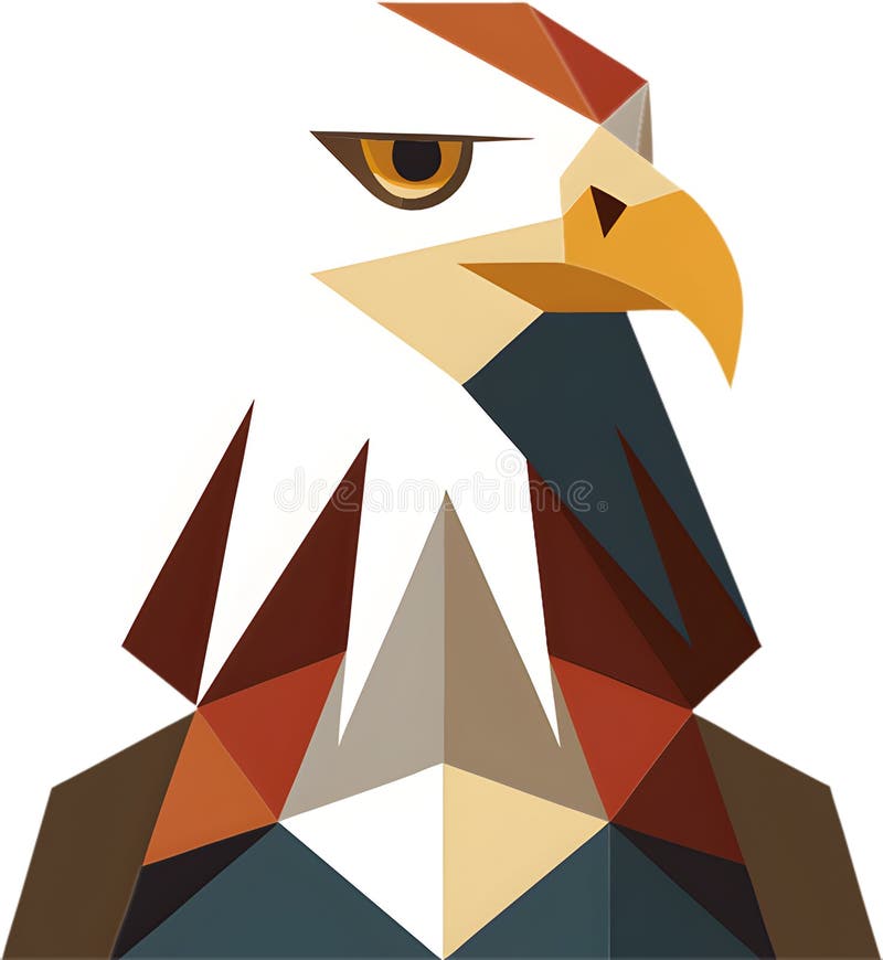 Cubist Bald Eagle Soars with Geometric Precision. Stock Photo ...