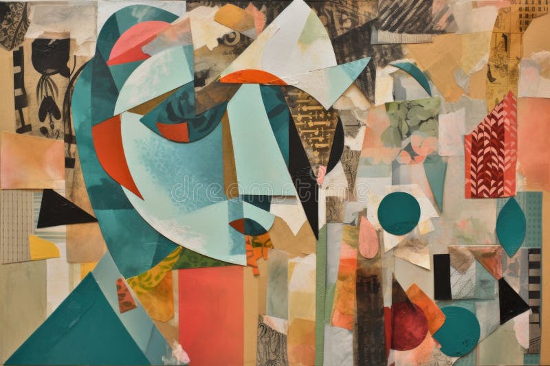 Cubist Collage with Cut-and-paste Elements Stock Photo - Image of ...