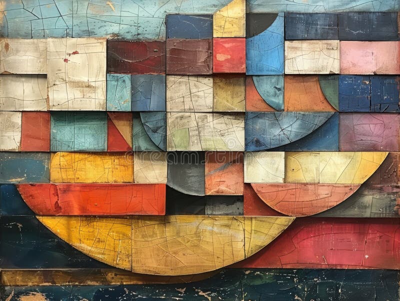 Cubist Composition, Fragmented Forms, Geometric Shapes, Bold Outlines ...