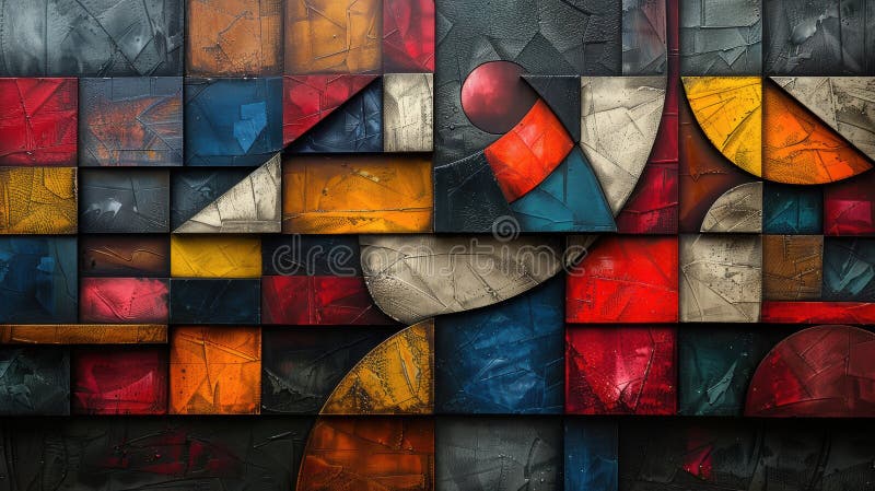 Cubist Composition, Fragmented Forms, Geometric Shapes, Bold Outlines ...