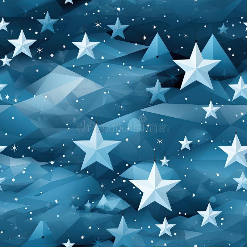 Cubist Depiction of Blue Starry Sky with Attention To Texture (tiled ...