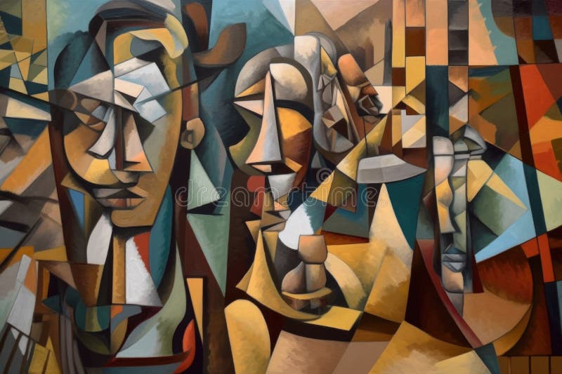 Cubist Painting, with Multiple Perspectives and Angles on the Subject ...