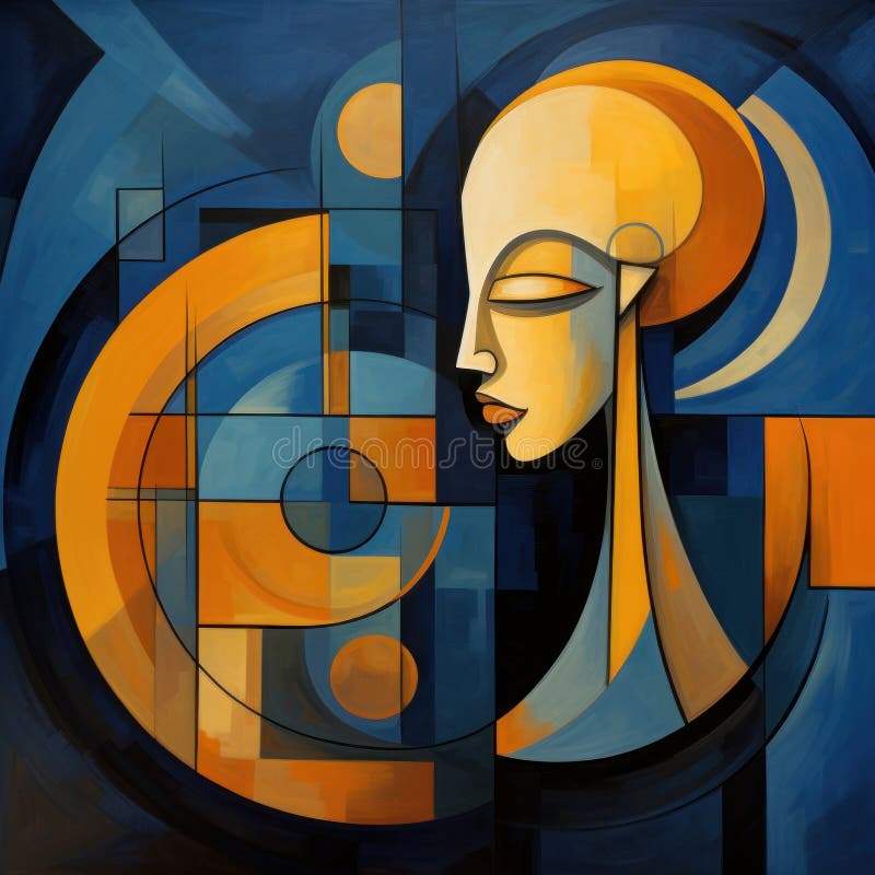 Cubist Pattern Artistic Painting Generative AI Stock Illustration ...
