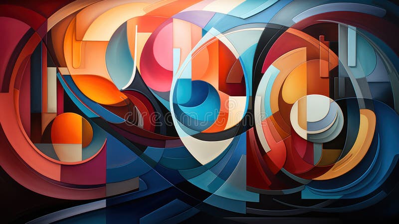 Cubist Play: Structured Rectangles, Soft Curves, Blended Colors ...