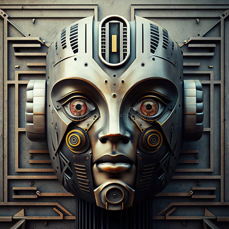 Cubist Style Robotic Face. Generative AI Stock Photo - Image of cubist ...