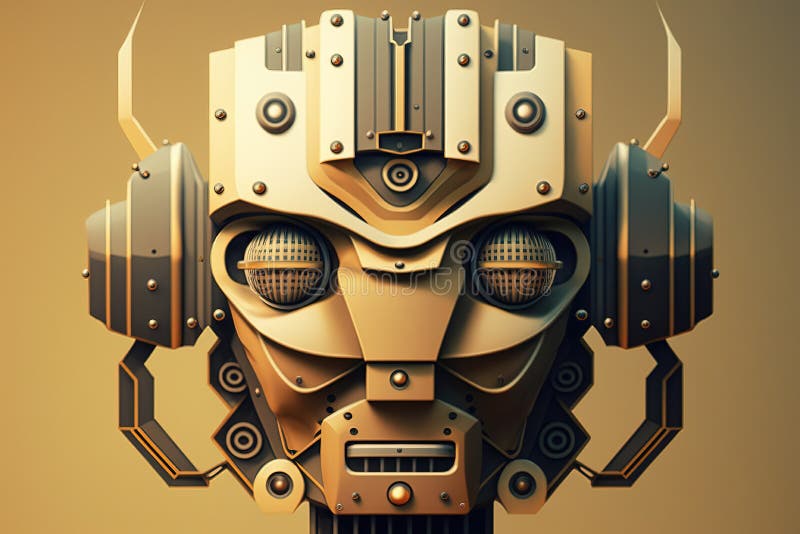Cubist Style Robotic Face. Generative AI Stock Illustration ...