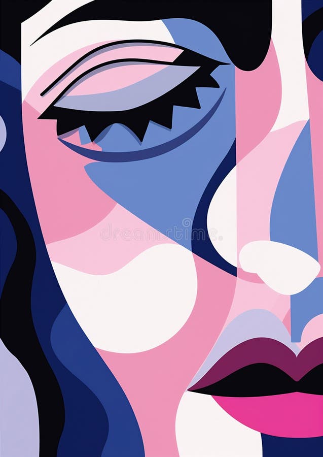Cubist Woman Abstract Print Fashion Poster Cubism Graphic Modern