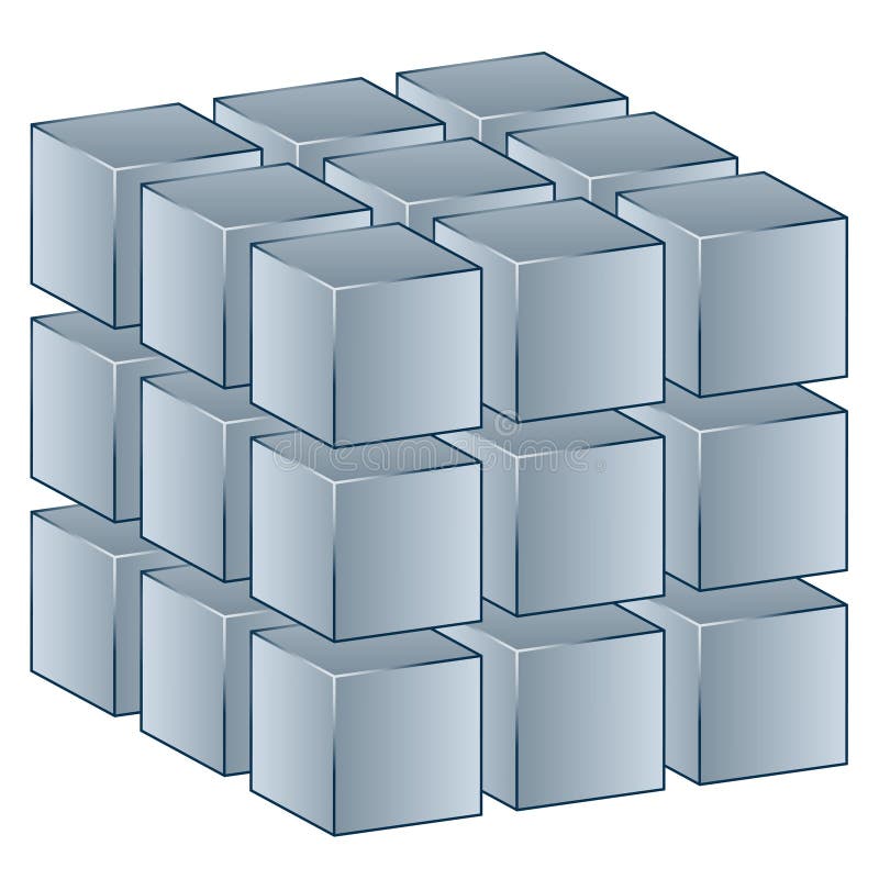 Cubo 3D illustrazione vettoriale. Illustrazione di configurazione ...