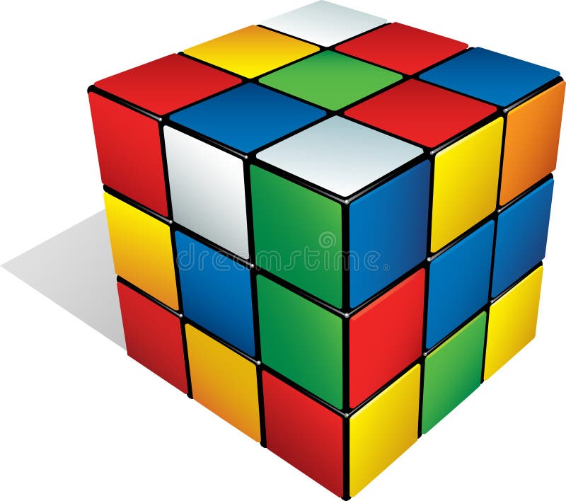 Cubo 3D multicolore fotografia editoriale. Illustrazione di forma ...