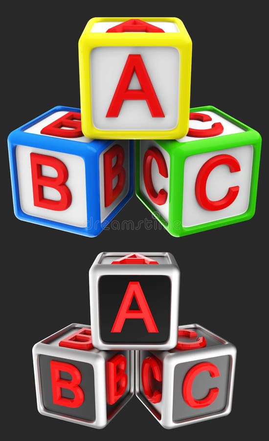 Cubos del ABC stock de ilustración. Ilustración de carta - 90693690