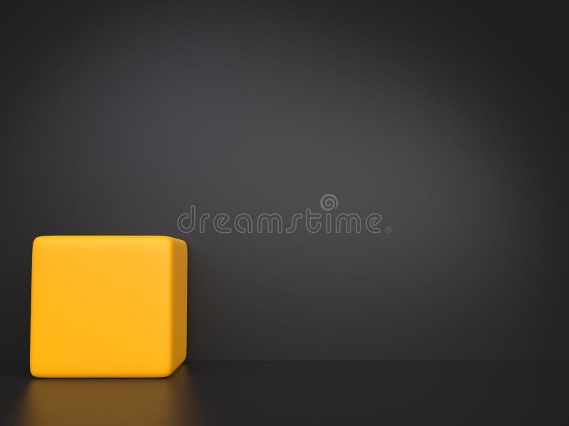 Cubo Amarillo Suave Sobre Fondo Negro Stock de ilustración ...