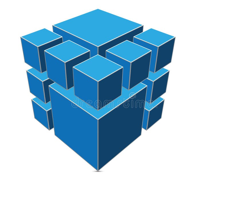Cubo azul stock de ilustración. Ilustración de ilustraciones - 26233165