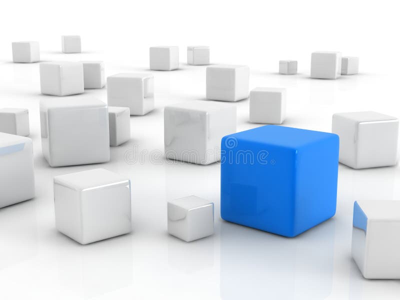 Cubo azul stock de ilustración. Ilustración de azul, liso - 46187365