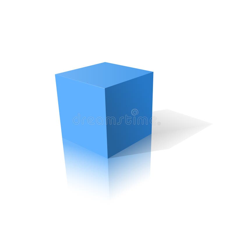 Cubo azul 3d ilustração do vetor. Ilustração de azul - 90282857