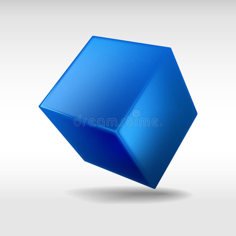 Cubo Azul Isolado No Fundo Branco Ilustração Stock - Ilustração de ...
