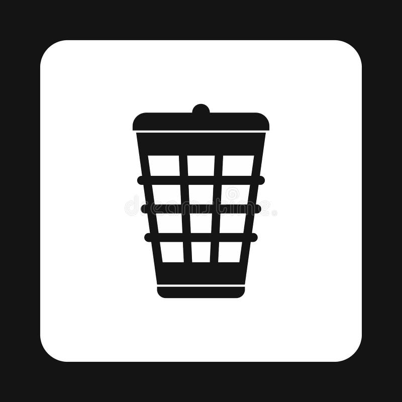 Sistema Del Icono Del Cubo De La Basura Estilo Del Esquema Ilustración