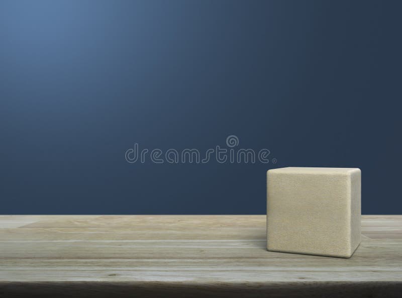 Cubo De Bloques De Madera Sobre Mesa De Madera Foto de archivo - Imagen ...