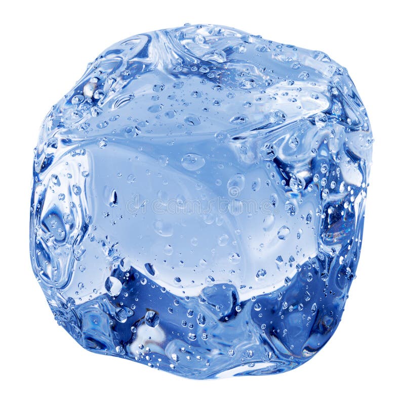 Cubo Do Gelo Azul Isolado Em Um Fundo Branco Imagem de Stock - Imagem ...
