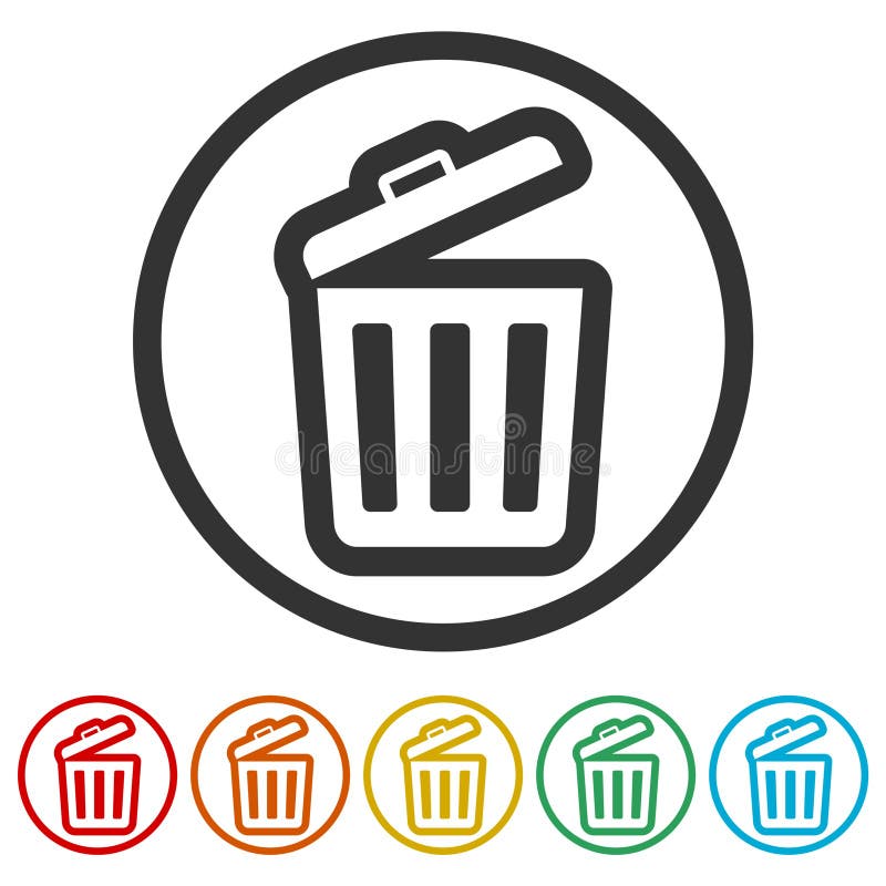 Cubo De La Basura O Icono Del Símbolo Del Bote De Basura Ilustración