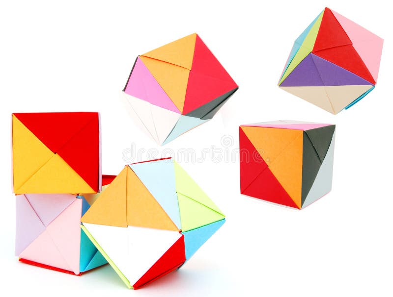 Cubo de Origami imagem de stock. Imagem de cubo, forma - 23482159