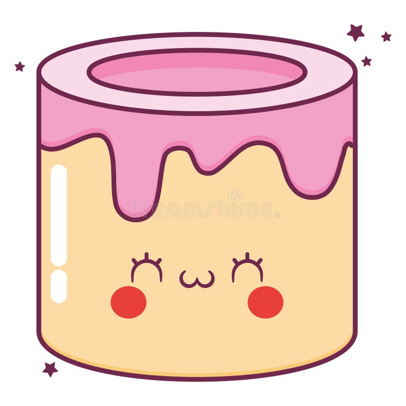 Cubo de pintura kawaii ilustración del vector. Ilustración de metal ...