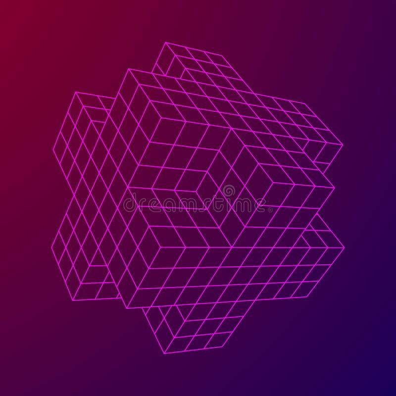 Ilusão ótica Do Cubo De Necker Ilustração do Vetor - Ilustração de ...