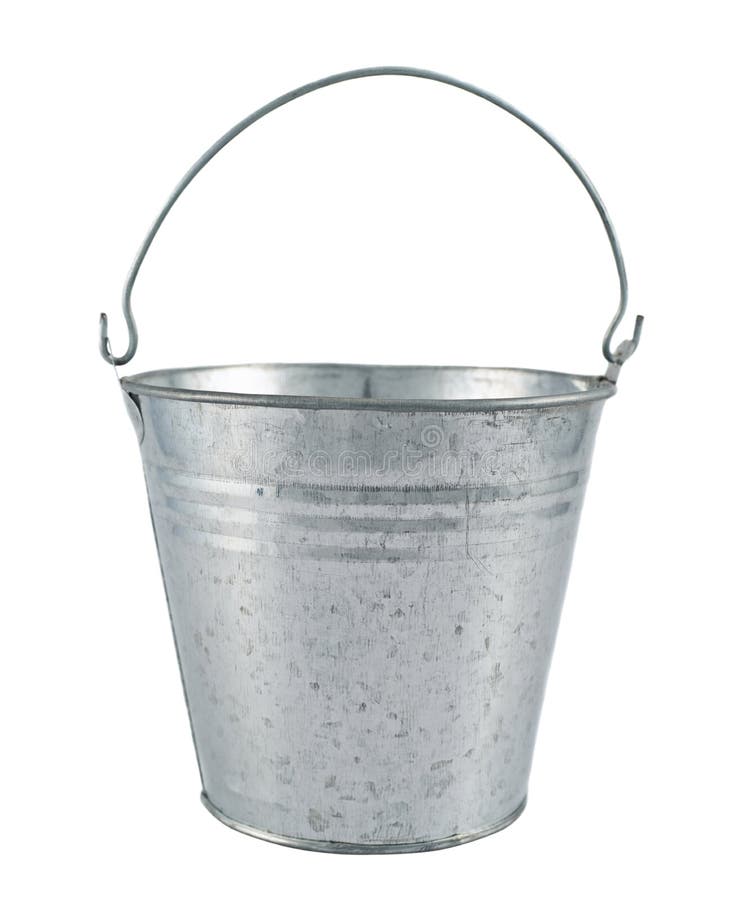 Cubo Del Cinc Del Metal Aislado Foto de archivo - Imagen de nuevo, gris ...