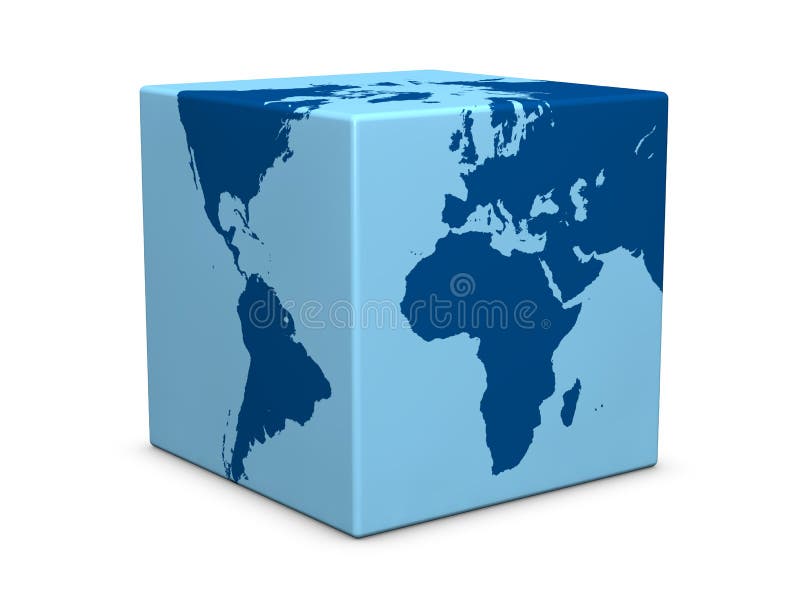 Mapa del mundo como cubo ilustración del vector. Ilustración de ...
