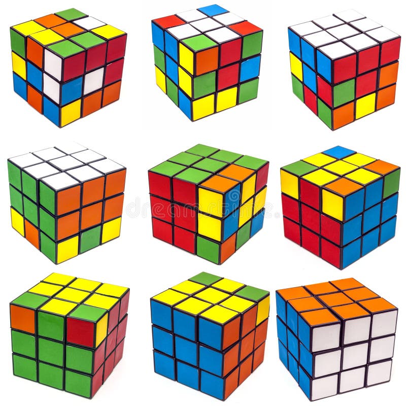 Cubo do rubik da colagem fotografia editorial. Imagem de preliminar ...