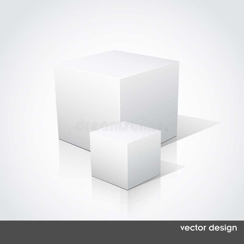 Cubo sobre fundo branco ilustração do vetor. Ilustração de ...