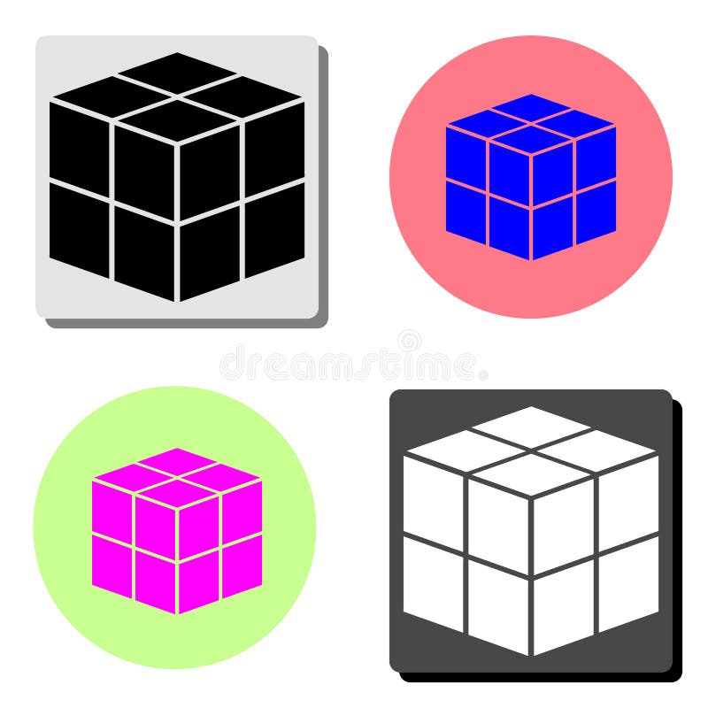 Cubo Icono Plano Del Vector Stock de ilustración - Ilustración de ...