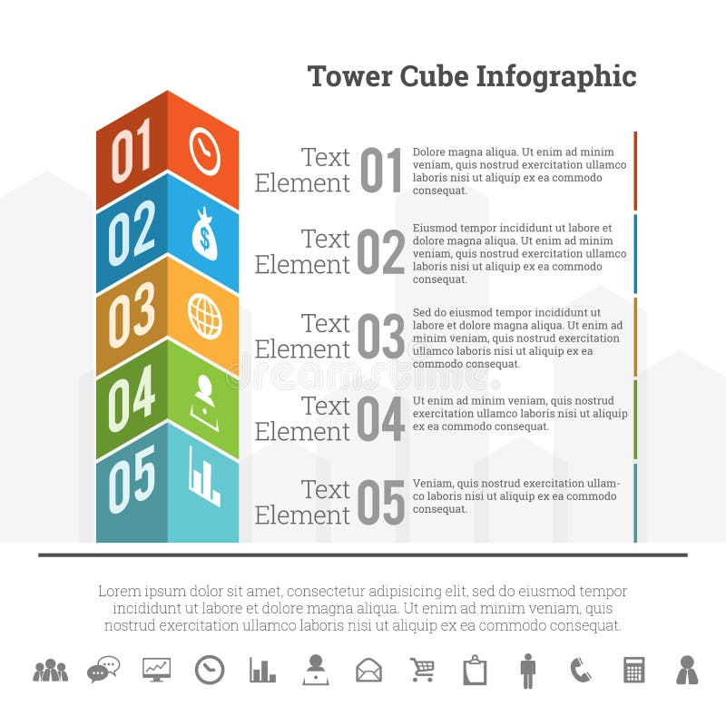 Cubo Infographic De La Torre Ilustración del Vector - Ilustración de ...