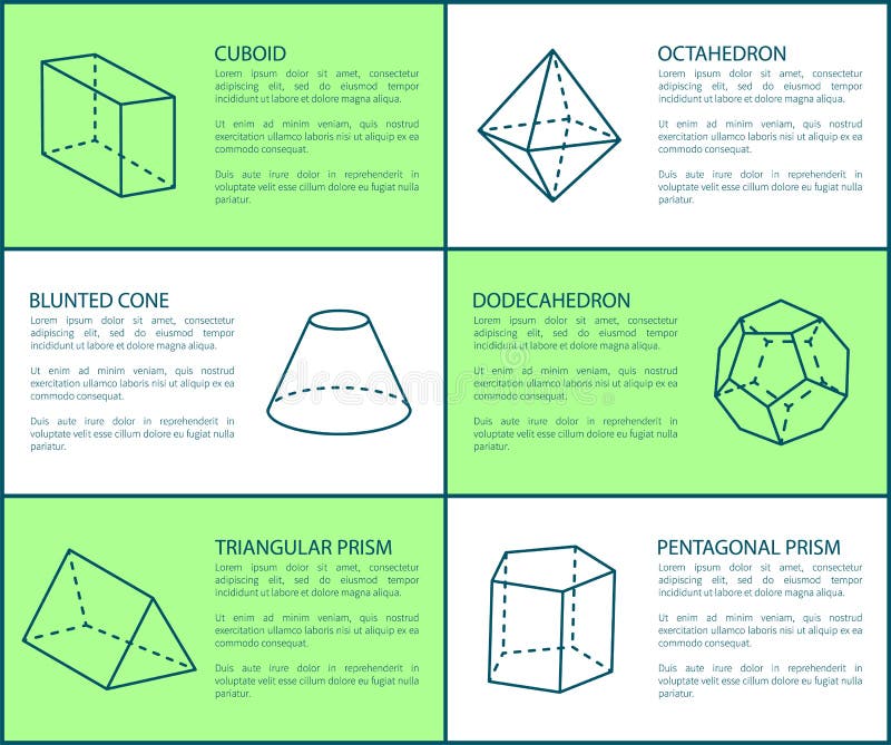 Cuboid and Blunted Prism, Vector Illustration Stock Vector ...