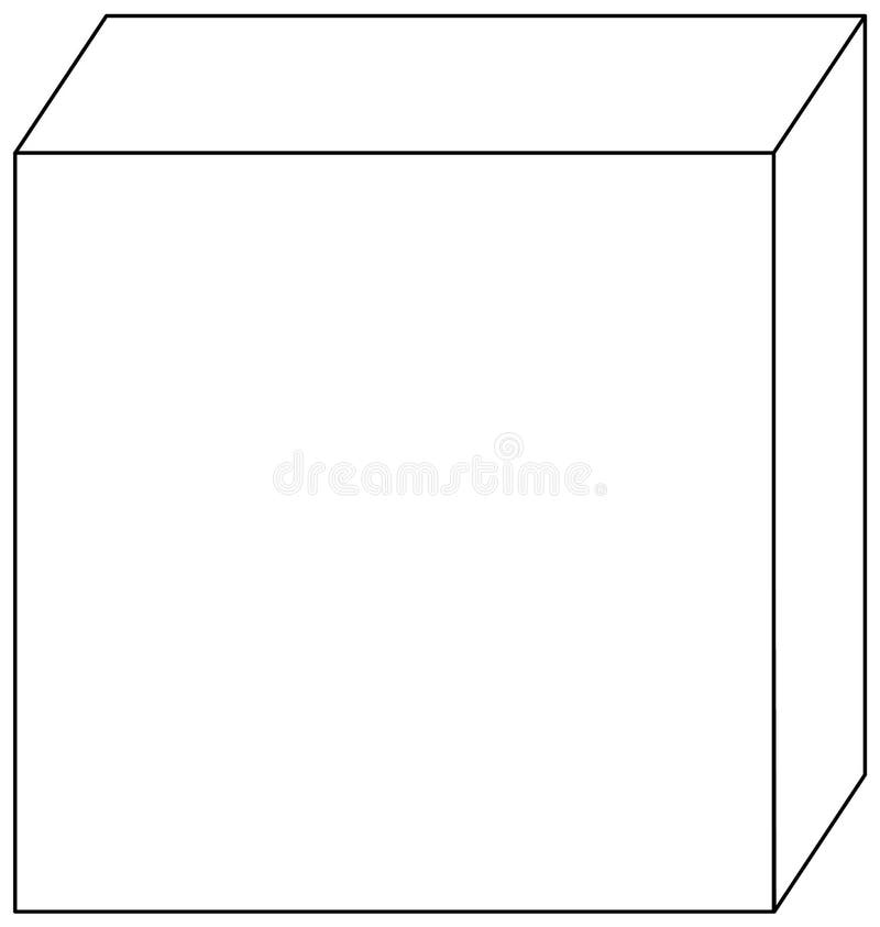 Cuboid Shape Doodle Outline for Colouring Stock Vector - Illustration ...