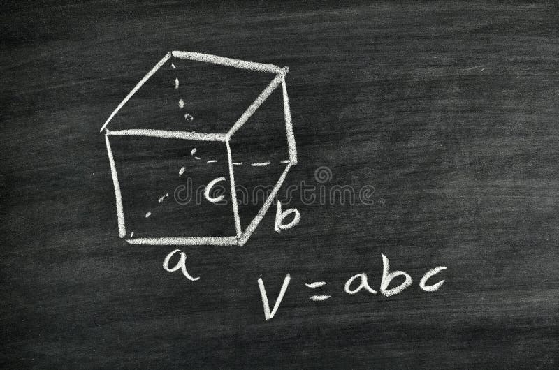 Cuboid volume formula stock image. Image of chalkboard - 29401175