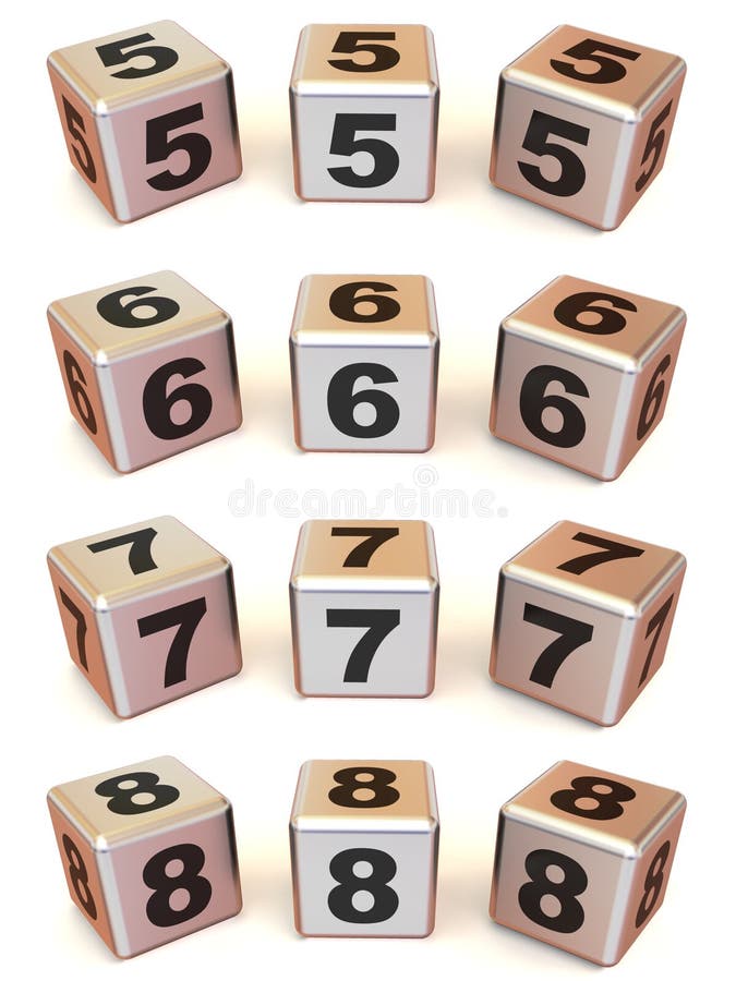 Cubos con números stock de ilustración. Ilustración de aprendizaje ...