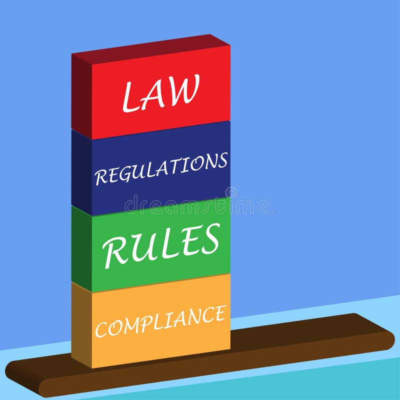 Colorful Rectangles with the Following Texts: Law, Regulations, Rules ...