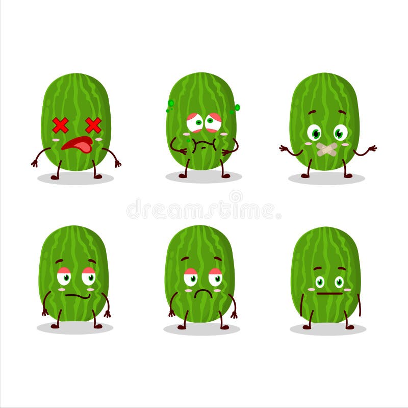 Cucamelon Cartoon in Character with Nope Expression Stock Vector ...