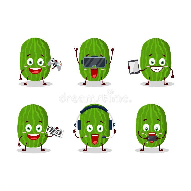 Cucamelon Cartoon Character are Playing Games with Various Cute ...