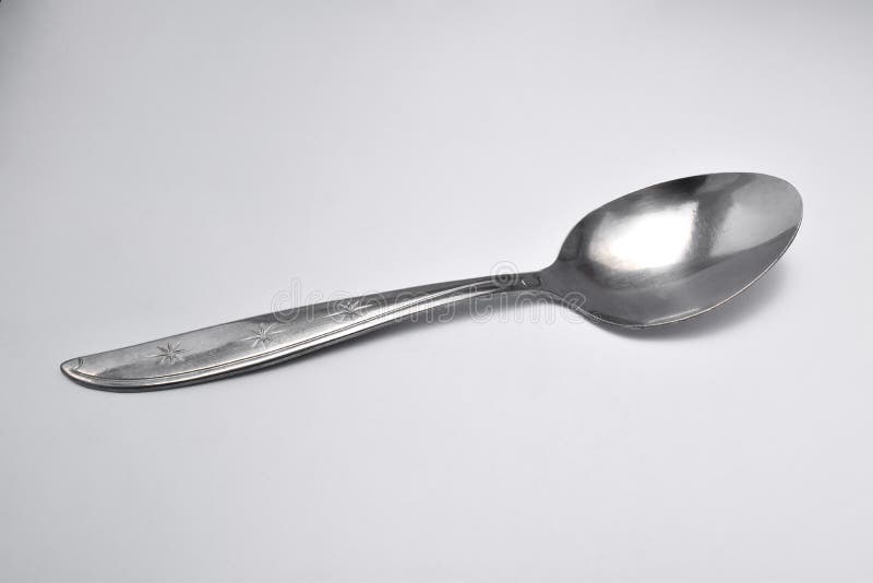 Cuchara De Acero Aislada Sobre Fondo Blanco Foto de archivo - Imagen de ...